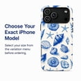 Blue Seashell Tough Case for Apple iPhone Models, Dual-Layer ...