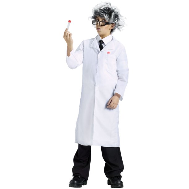 Fun World Kid Scientist Costume Lab Coat, One Size Up to 14, White ...