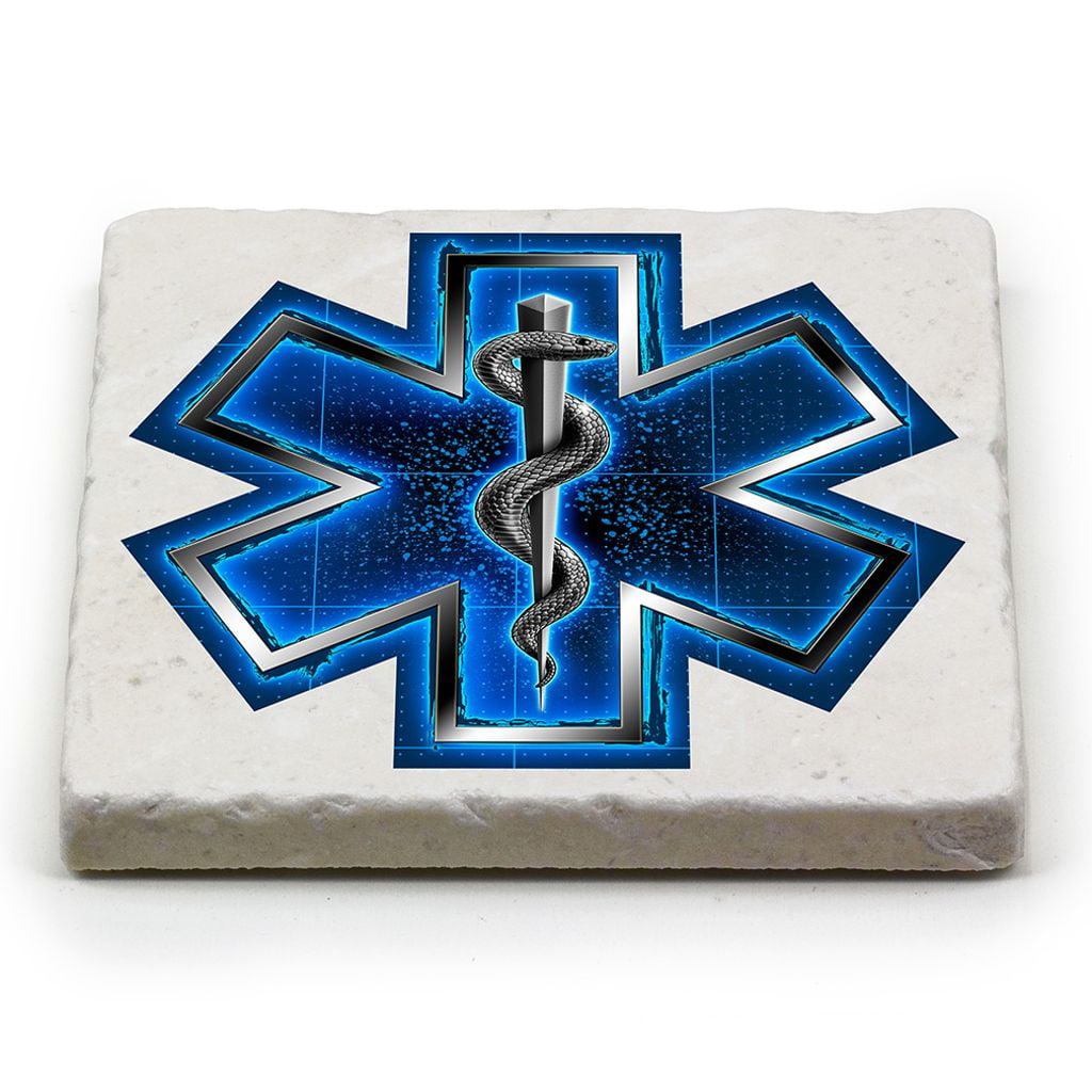 EMT Silver Snake EMT on Call Set of 4 Natural Stone Coasters - Walmart.com