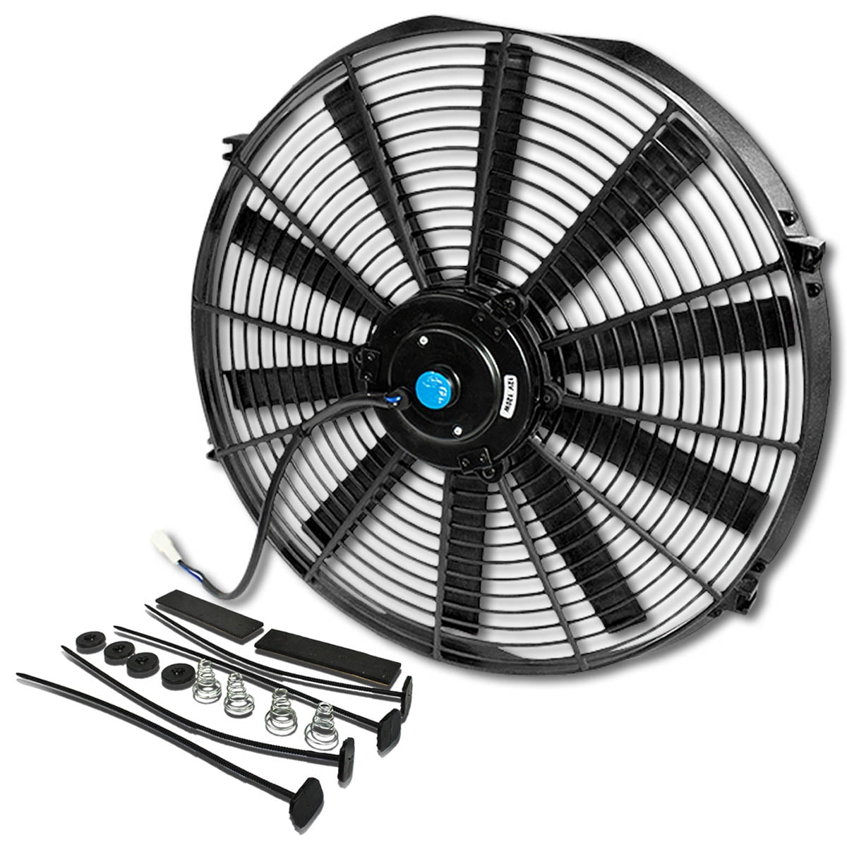 DNA Motoring RAF-16+FMK 16 Inch High Performance Black Electric ...