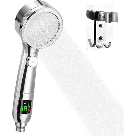 Digital temperature-controlled shower with puncture-proof bracket ...