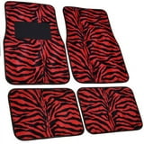 BDK Zebra Car Floor Mats, Animal Prints Mat, 4 Pieces, Red - Walmart.com