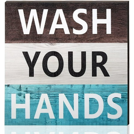 Merek Rustic Bathroom Wall Decor Wooden Wash Your Hands Sign Primitive ...
