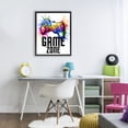 Stupell Industries Game Zone Bright Splash Black Framed Floater Canvas ...