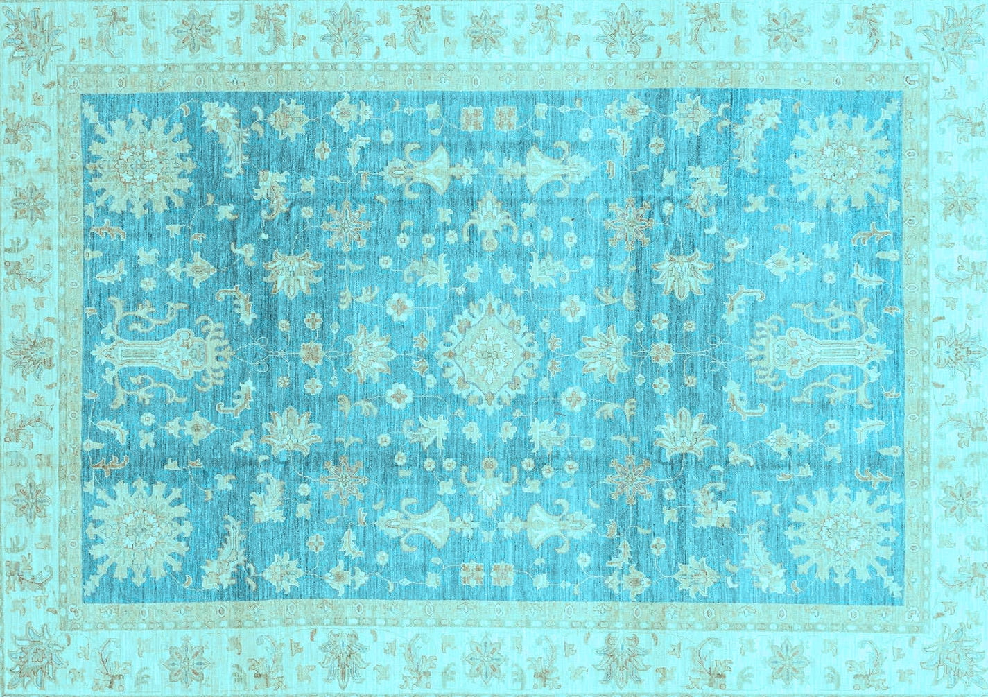Ahgly Company Indoor Rectangle Oriental Light Blue Modern Area Rugs, 2 ...