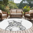Grey Animals 5FT Round Area Rugs for Living Room Funny Tiger with Bath ...