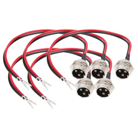 Qiilu 5pcs 3-Pin Inline Charger Connector Round Charging Port+Cap For ...