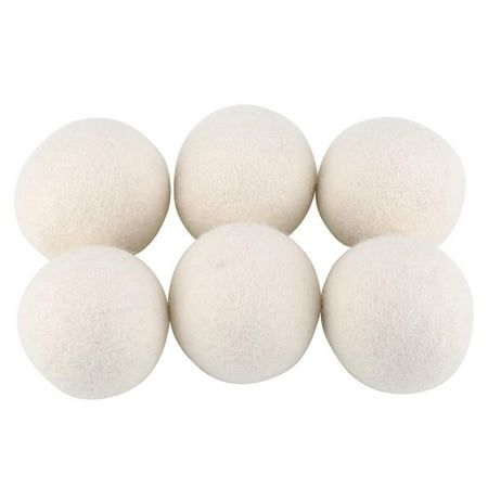 Fosa Laundry Dryer Balls,Wool Dryer Balls, 6Pcs 6cm Natural Wool Dryer ...