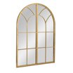 DecMode 39" x 71" Copper Window Pane Inspired Wall Mirror with Arched ...