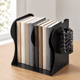 Adjustable Metal Bookends with Pen Holder for Books, Magazines ...