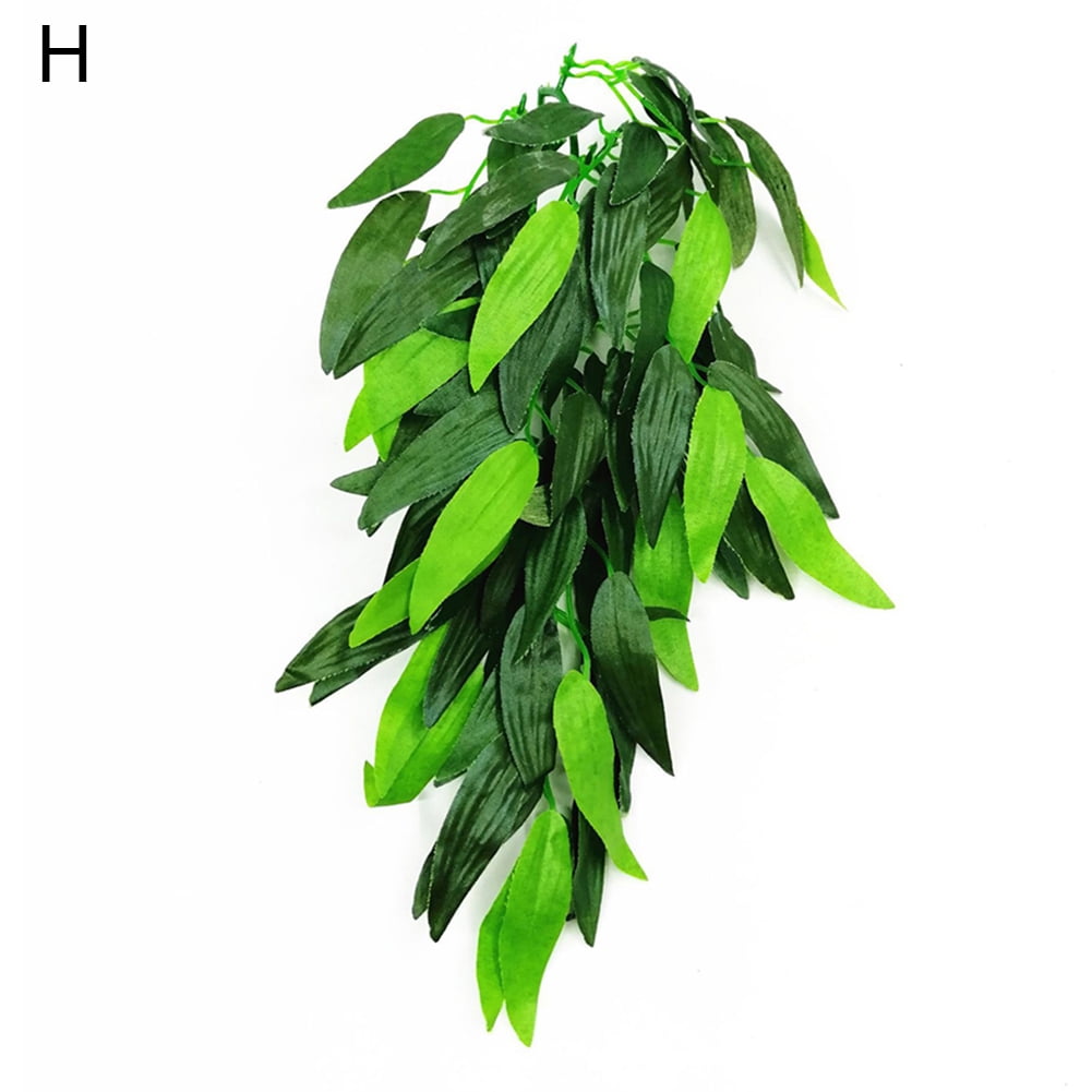 Aquarium Artificial Water Grass Plant Hanging Leaves Vine Rattan Fish ...