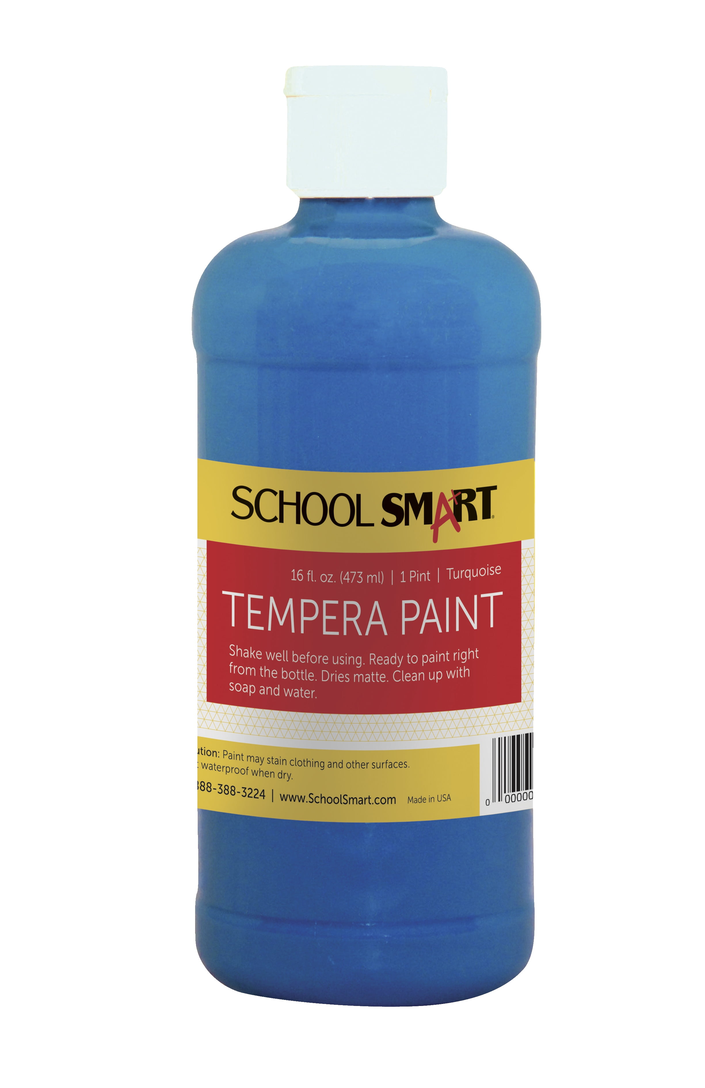 School Smart Non-Toxic Multi-Purpose Liquid Tempera Paint, 1 pt Plastic ...