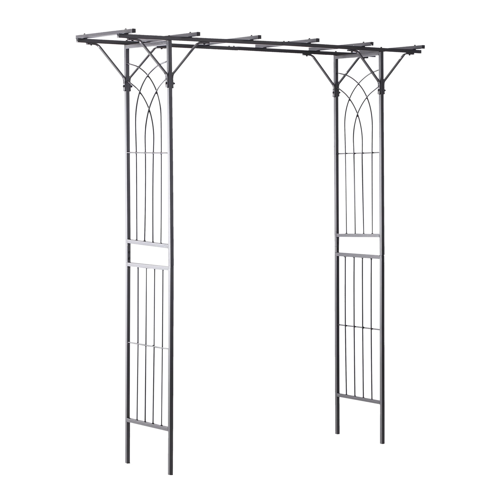 Outsunny 4" Black Metal Arbor - Walmart.com