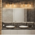 19.5 in. 3-Light Brass Gold Bathroom Vanity Light, Black Wall Sconce ...