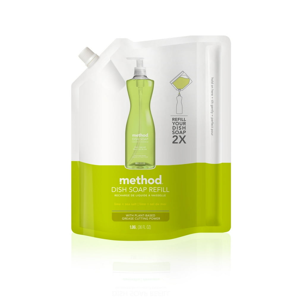 Method Gel Dish Soap Refill, Lime + Sea Salt, 36 Ounces - Walmart.com ...