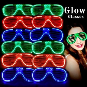 LED Neon Glow Sunglasses, 12 Pack Frame Light Up Flashing Glasses for ...