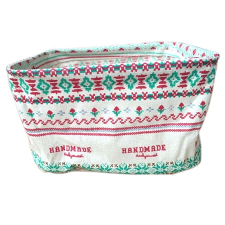 Cotton Blend Linen Collapsible Storage Bin Basket Laundry Box With ...
