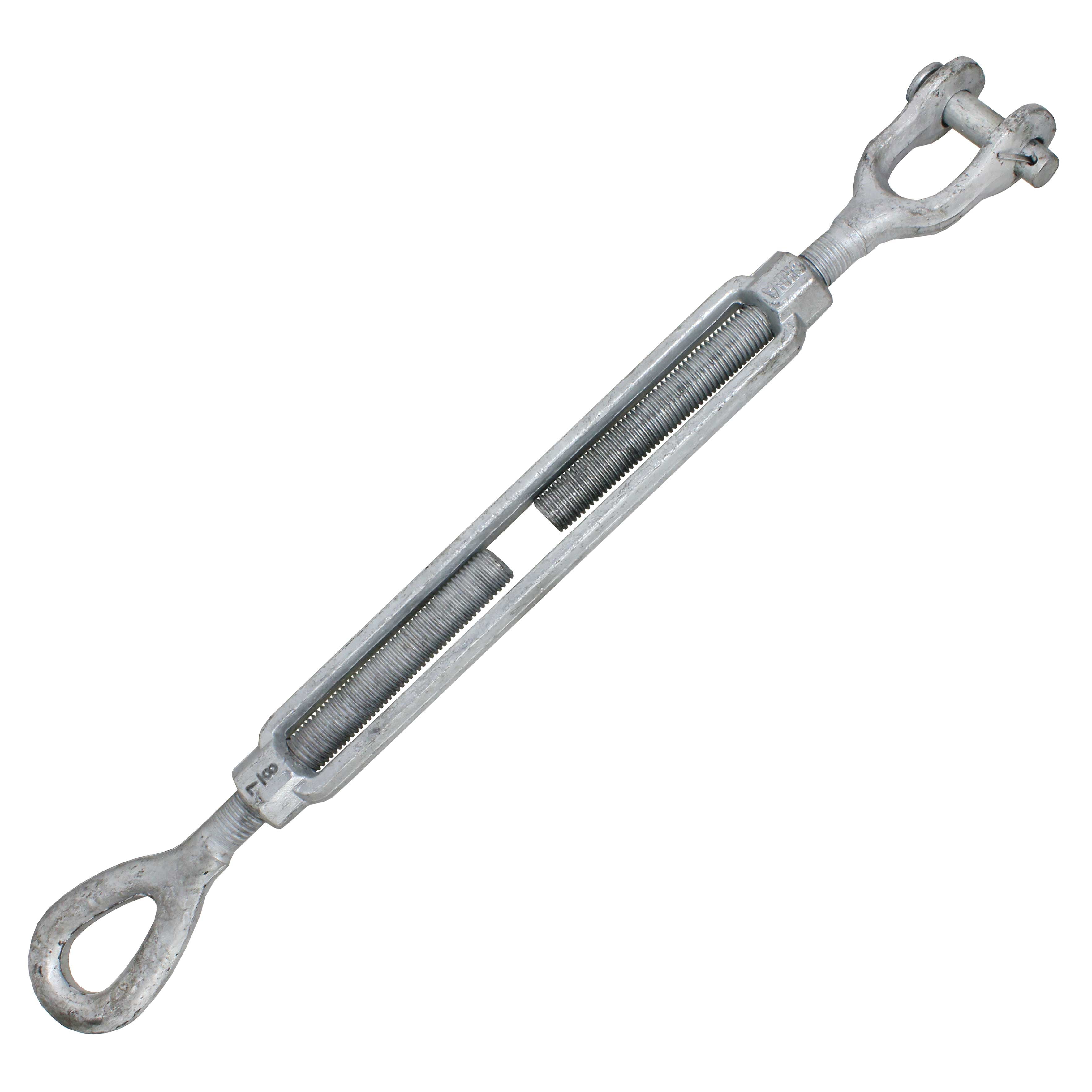 Galvanized Turnbuckle - Import - Jaw & Eye - 7/8" x 12" - Walmart.com