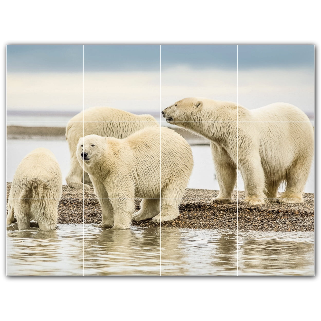 Picture-Tiles.com: Bear Ceramic Tile Wall Mural WAL500121-43L. 32"W x ...