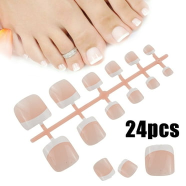 Solid Color Matte False Toe Nails Chic Press on ToeNails Short Square ...