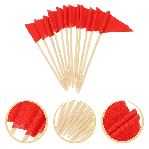 BambooMN 5.9" Brown Blank Flag Cocktail Appetizers Bamboo Toothpick ...