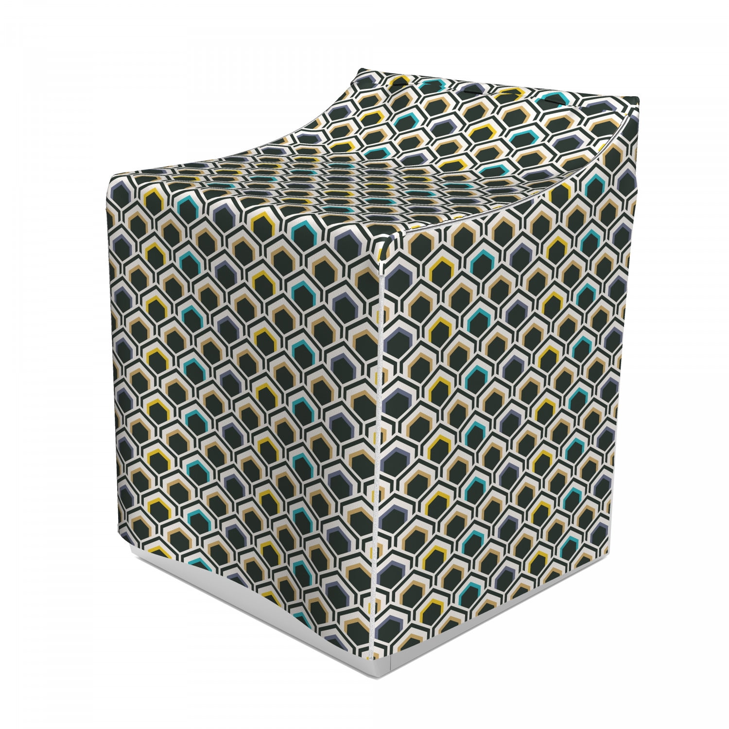 Geometric Washer Cover, Overlapping Hexagonal Shapes with Retro Colored ...