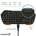 Fosmon Mini Bluetooth Keyboard with Touchpad Backlit 33ft Range ...