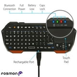 Fosmon Mini Bluetooth Keyboard with Touchpad Backlit 33ft Range ...