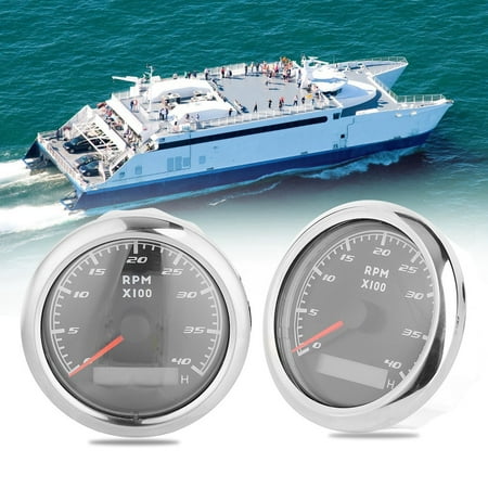 Boat Tachometer, Boat RPM Gauge 12V/24V For Automobiles For Marine For ...