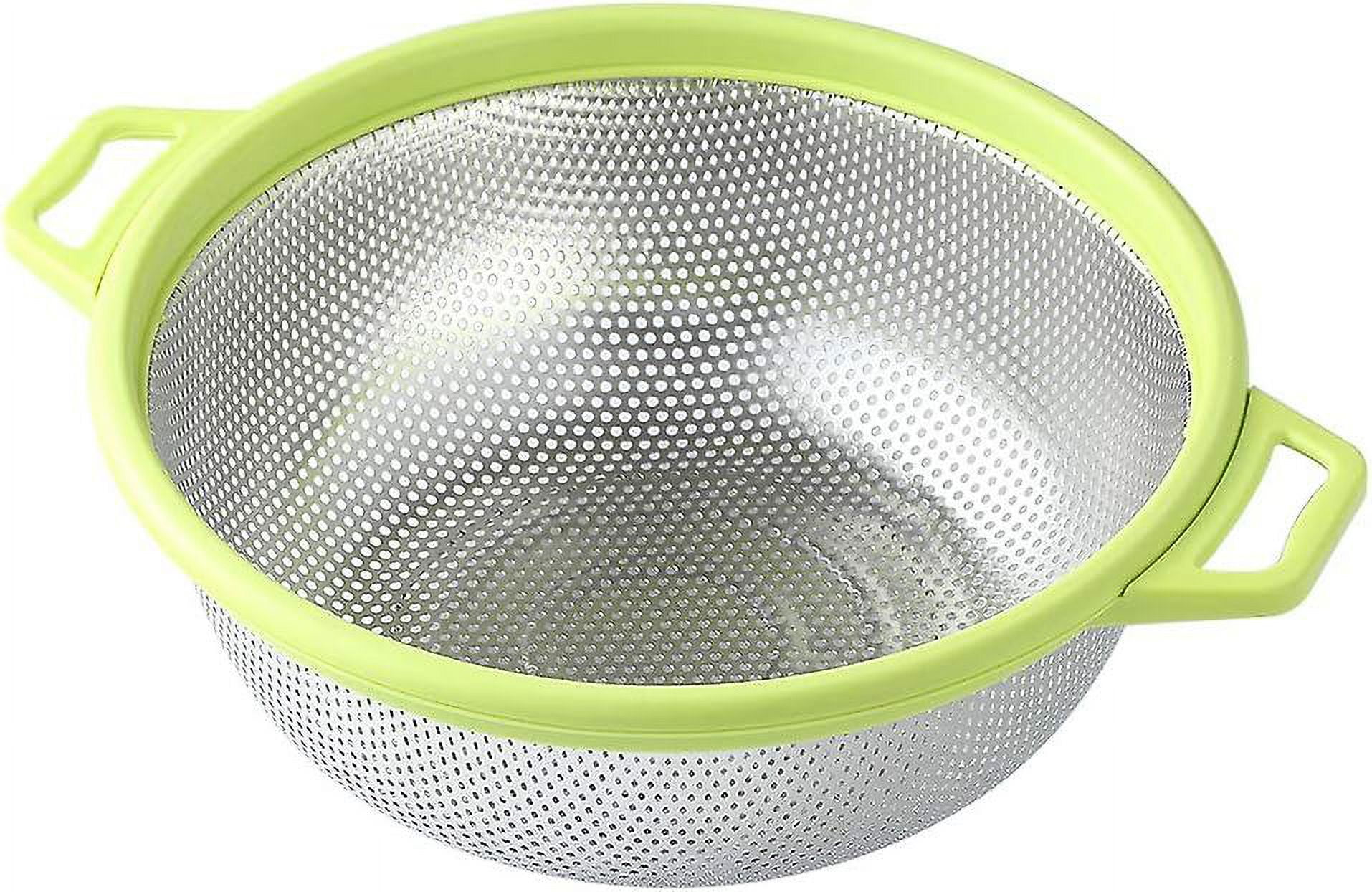 M Colador de acero inoxidable con mango y patas, colador grande de ...