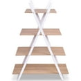 Costway Bookshelf Shelves X-Shape 4 Tier Ladder Storage Bookcase ...