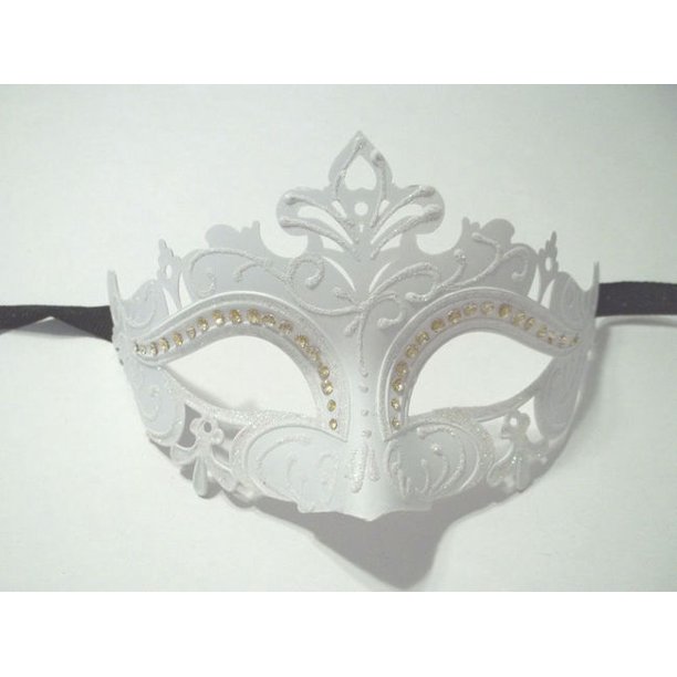 White Princess Crystal Mardi Gras Masquerade Mask - Walmart.com