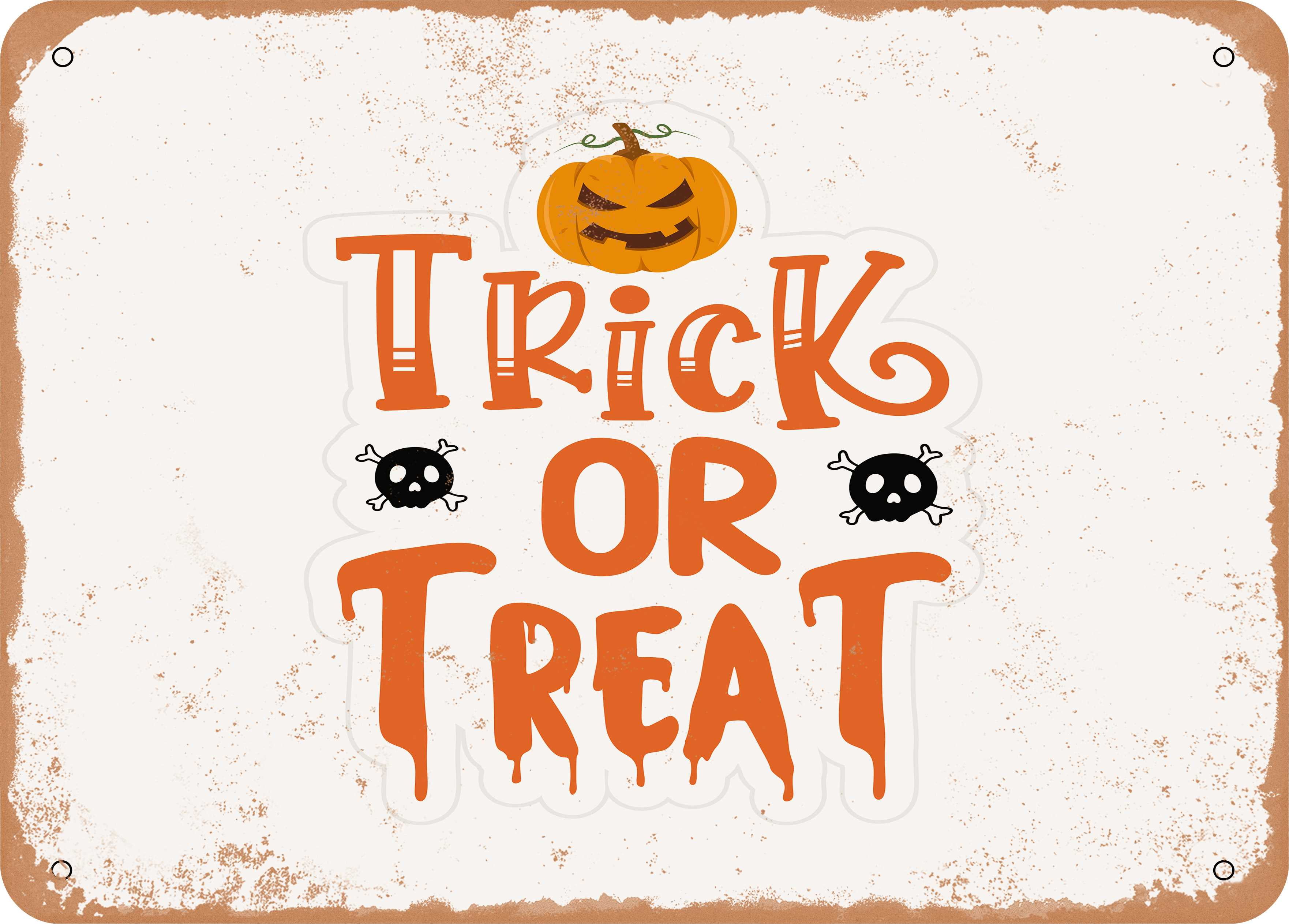 7 x 10 METAL SIGN - Trick or Treat - 6 - Vintage Look Sign - Walmart.com