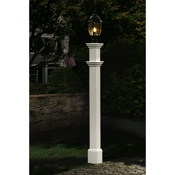Vita 6"L x 6"W x 74"H Portsmouth Vinyl Lamp Post, White, VA94430 ...