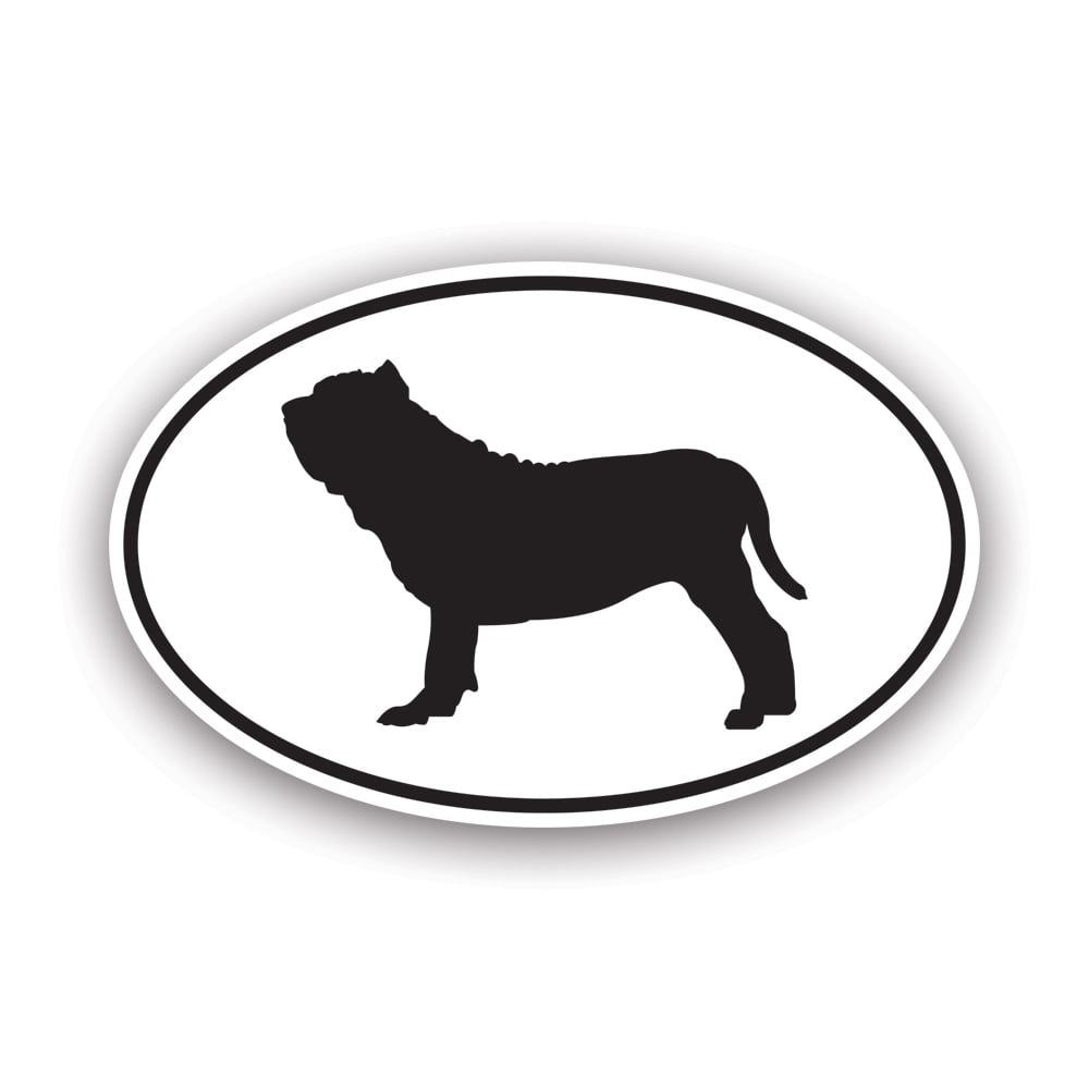 Neapolitan Mastiff Euro Oval Sticker Decal - Self Adhesive Vinyl ...