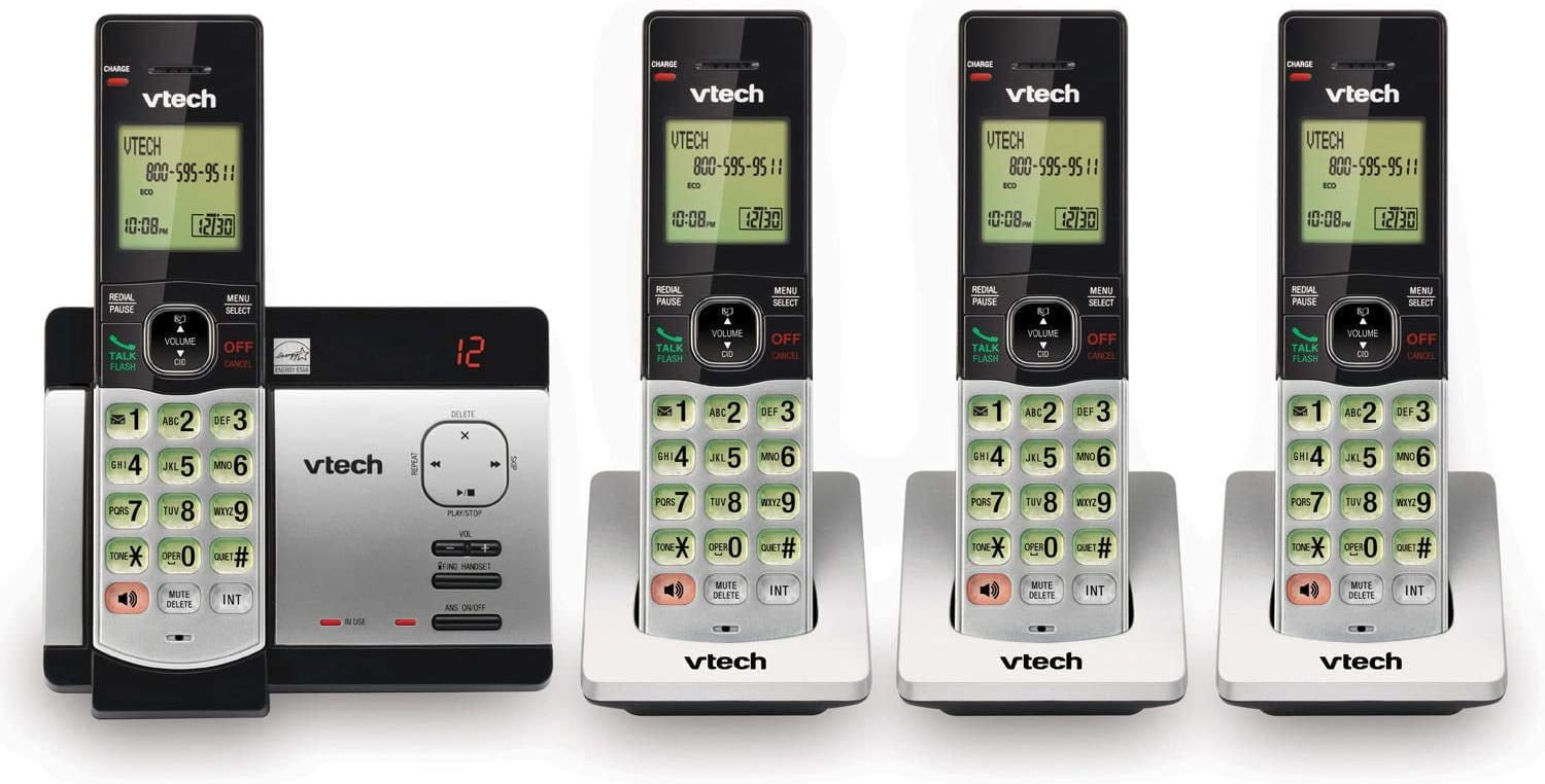 VTech CS5129-4 DECT 6.0 Expandable Cordless Phone System with 4 ... VTech CS5129-4 DECT 6.0 Expandable Cordless Phone System with 4 ...