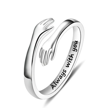 CFIOZYOS S925 Sterling Silver Hug Rings for Women Adjustable Hugging ...