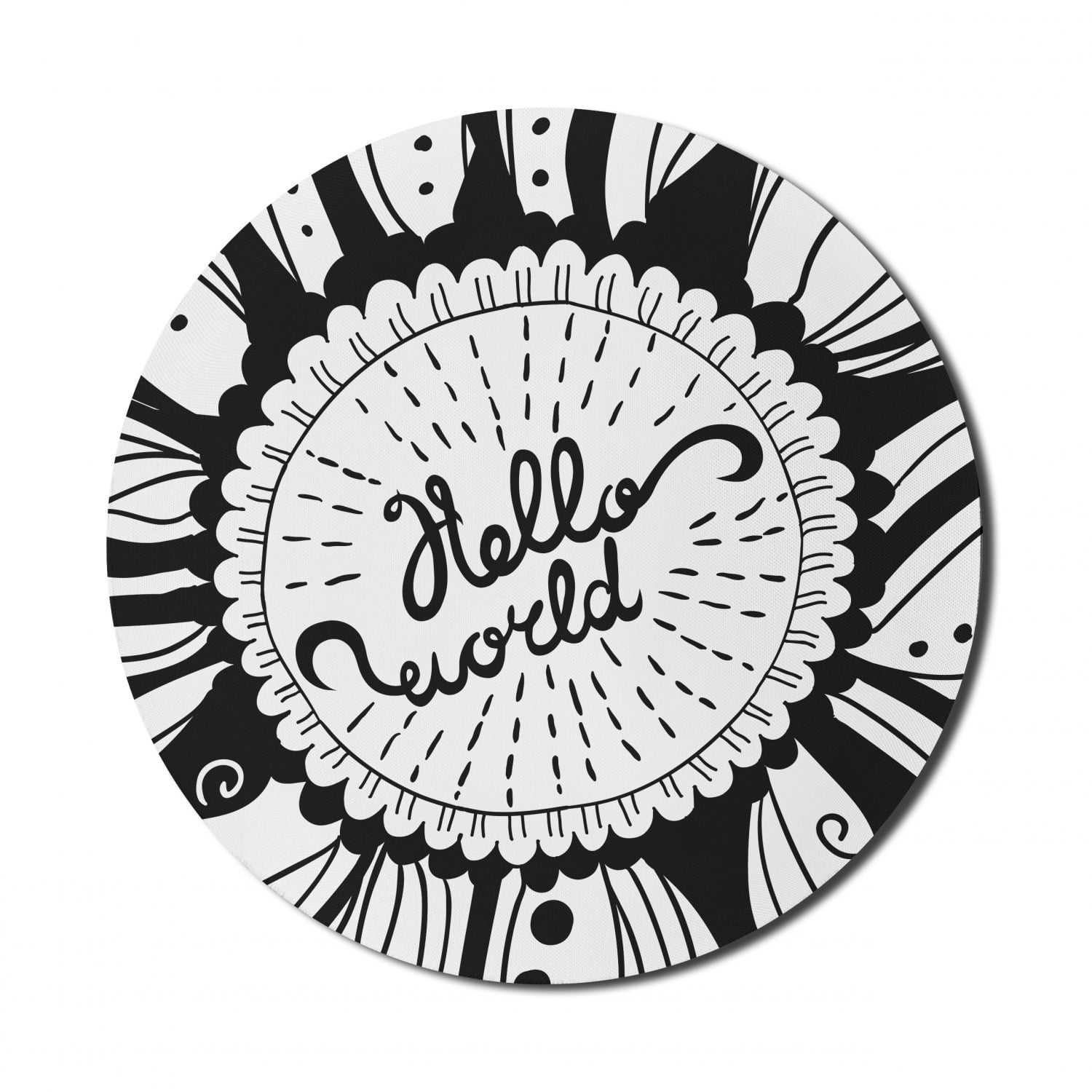 Hello World Mouse Pad for Computers, Typography Placed in the Center of ...