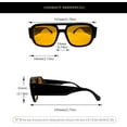 Double Bridge Rectangle Sunglasses Retro Classic Square Eyewear UV400 ...