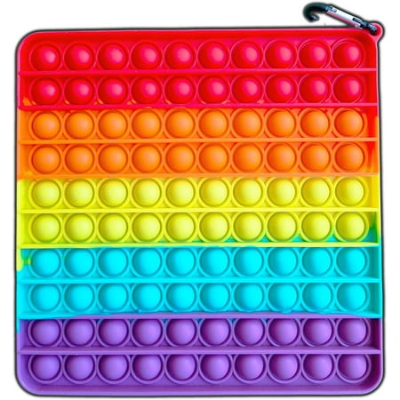 SHIYIBLD 1 Pack Square Jumbo Rainbow Pop Fidget Toys Poppet Its Push ...
