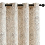 CURTAINKING Linen Curtains, 84 inch Medallion Damask Drapes, 2 Panels ...