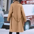 Aellinatey Women's long wool coat with lapel, double-breasted design ...