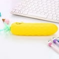 Cute Pineapple Shaped Silicone Zipper Pouch Organizer for Makeup Brushes Stationery and Cosmetic ...