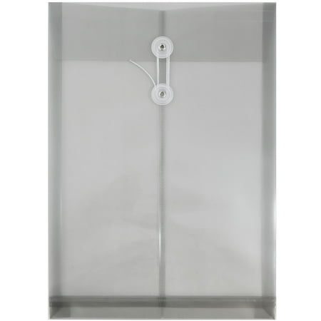 JAM Plastic Envelopes with Button & String Tie Closure, Legal Open End ...