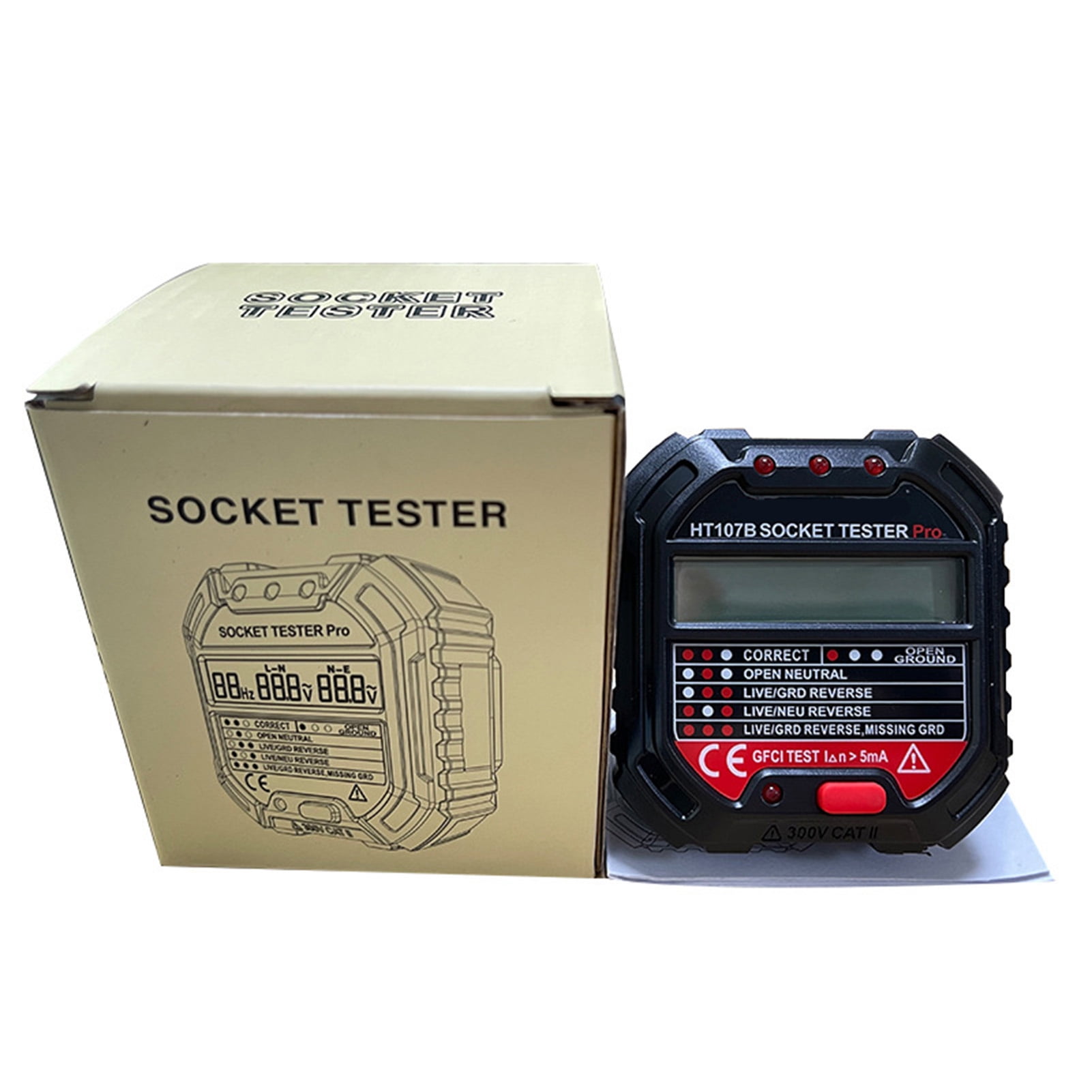 Buy Younar HT107B Socket Detector - GFCI Socket Tester with Voltage ...