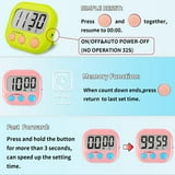 2 Pack Kitchen Timer Magnetic LCD Digital Countdown Stopwatch With ...