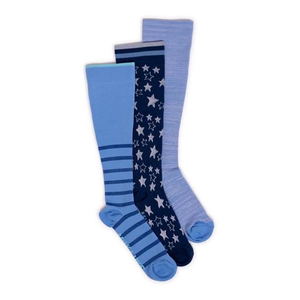 Muk Luks Women's Wide Width Nylon Knee-High Compression Socks, 3 Pair ...