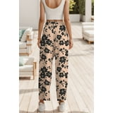 JWD Women's Wide Leg Pants With Pockets High Waist Adjustable Knot ...