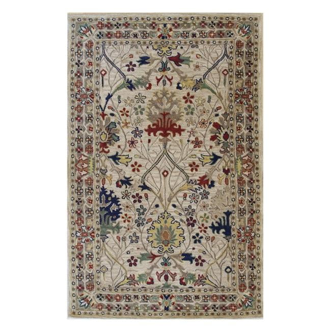 EORC Eastern Rugs OT31IV6X9 6 x 9 ft. Hand-Tufted Wool Ivory ...