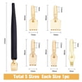 5Pcs Brass Fourtain Pen Nibs with 2Pcs Wood Calligraphy Dip Pen Holders ...